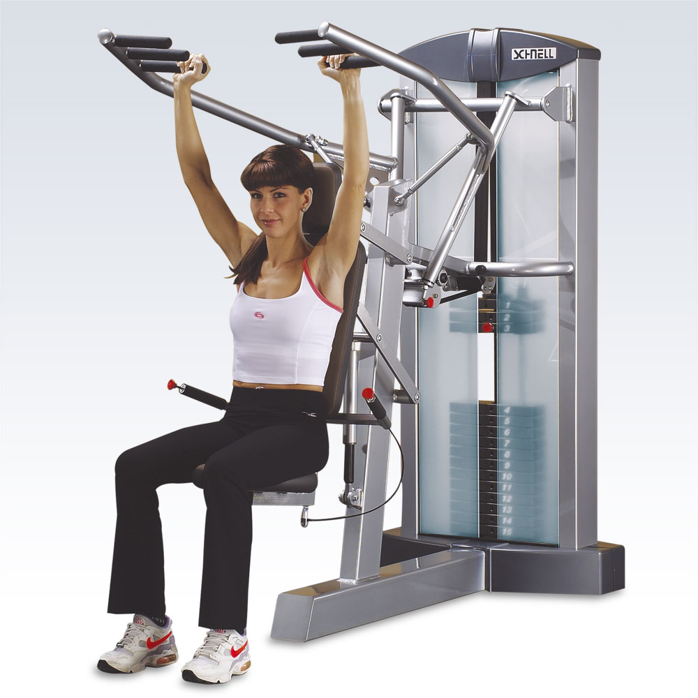 Shoulder press machine, stimolo ai deltoidi, rischi per la spalla